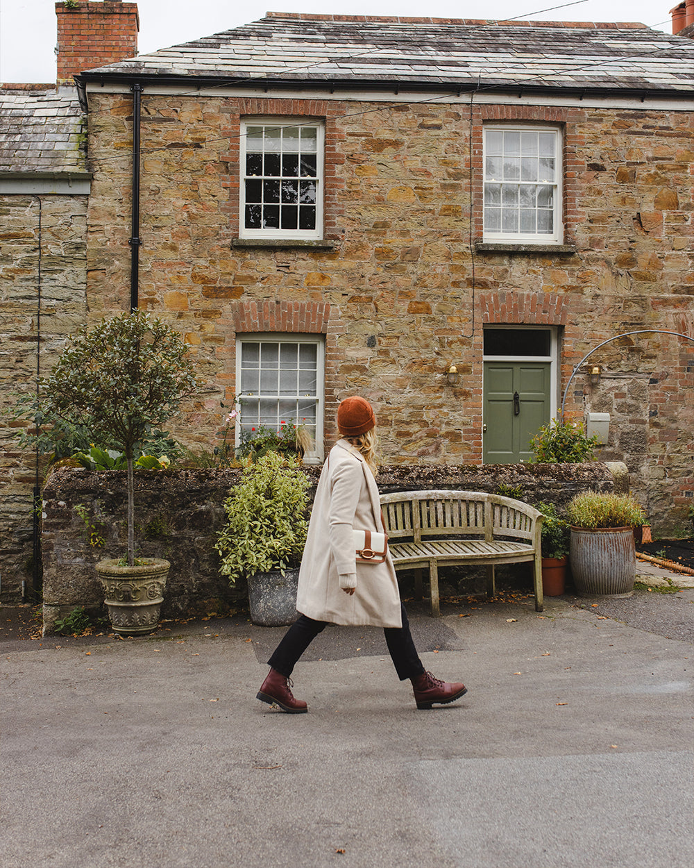 Women's - Grey - Navy - Leather - Derby Boots – LANX