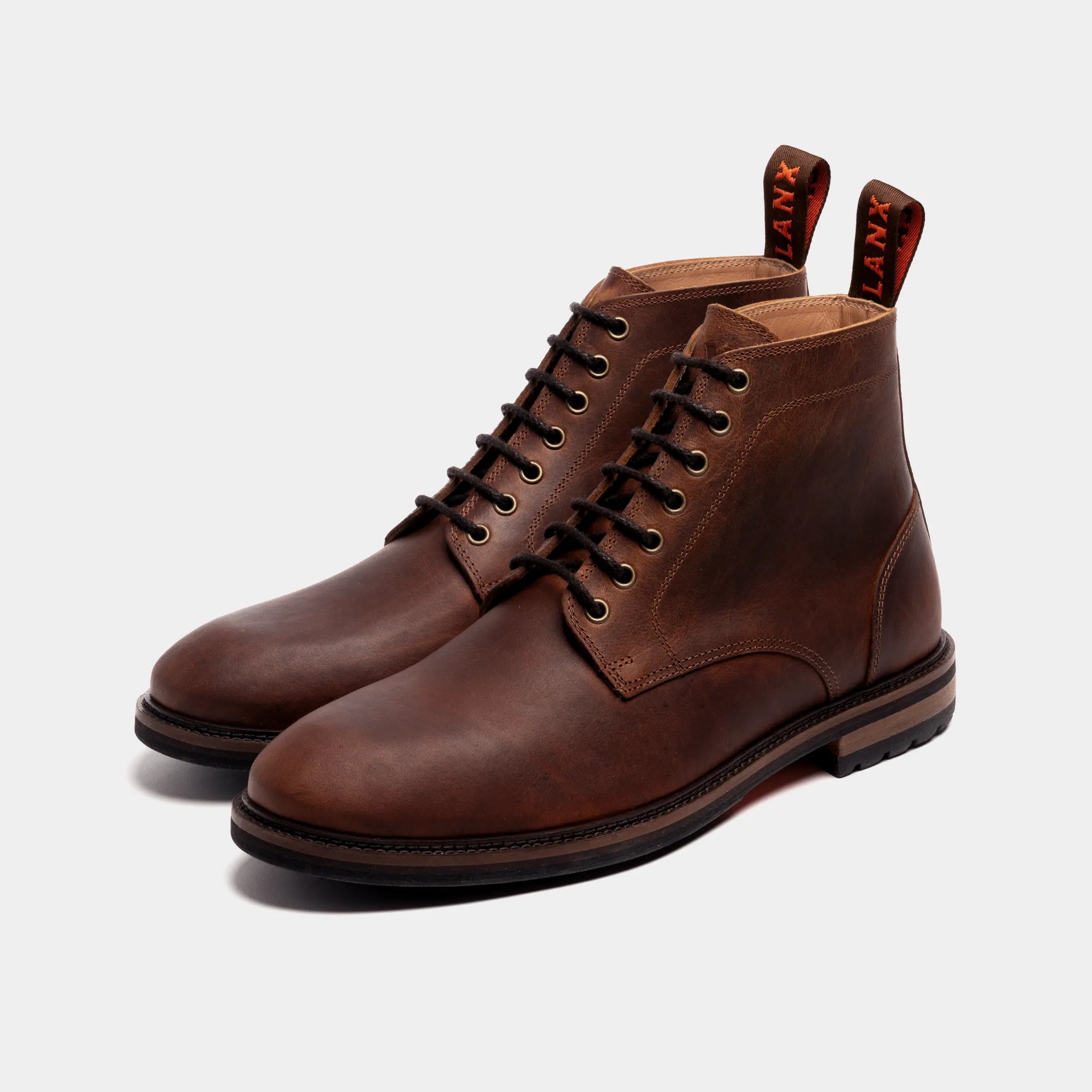 Men's - Brown - Dark - Leather - Derby Boots – LANX