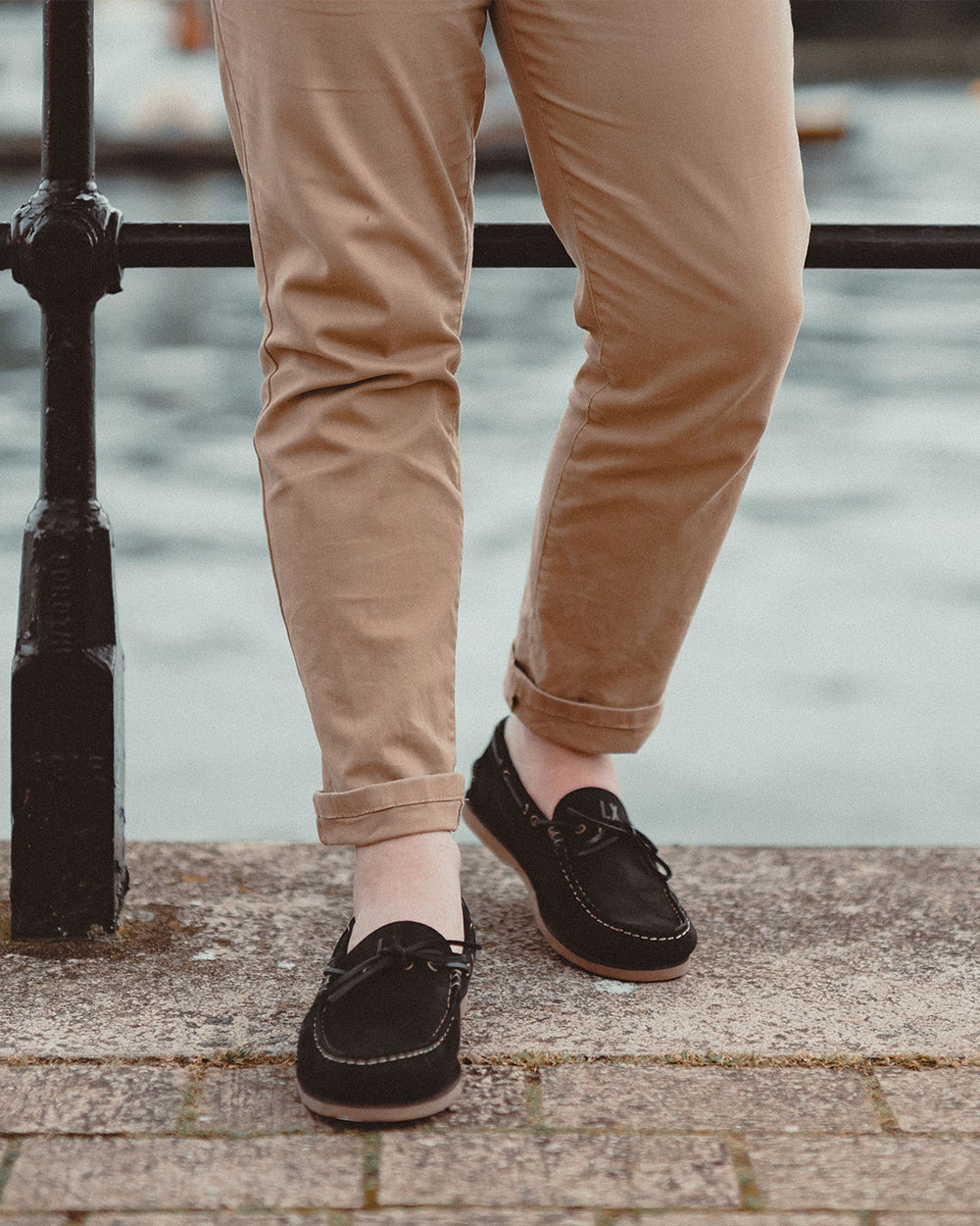 Men's - Green - Khaki - Leather - Slip-On Deck Shoes – LANX