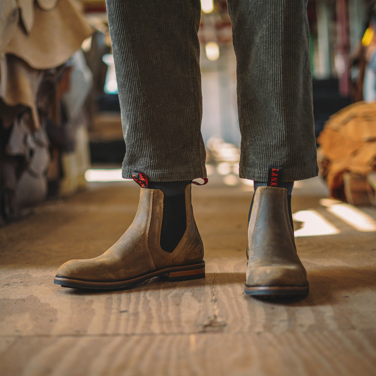 Men's - Brown - Khaki - Leather - Chelsea Boots – LANX