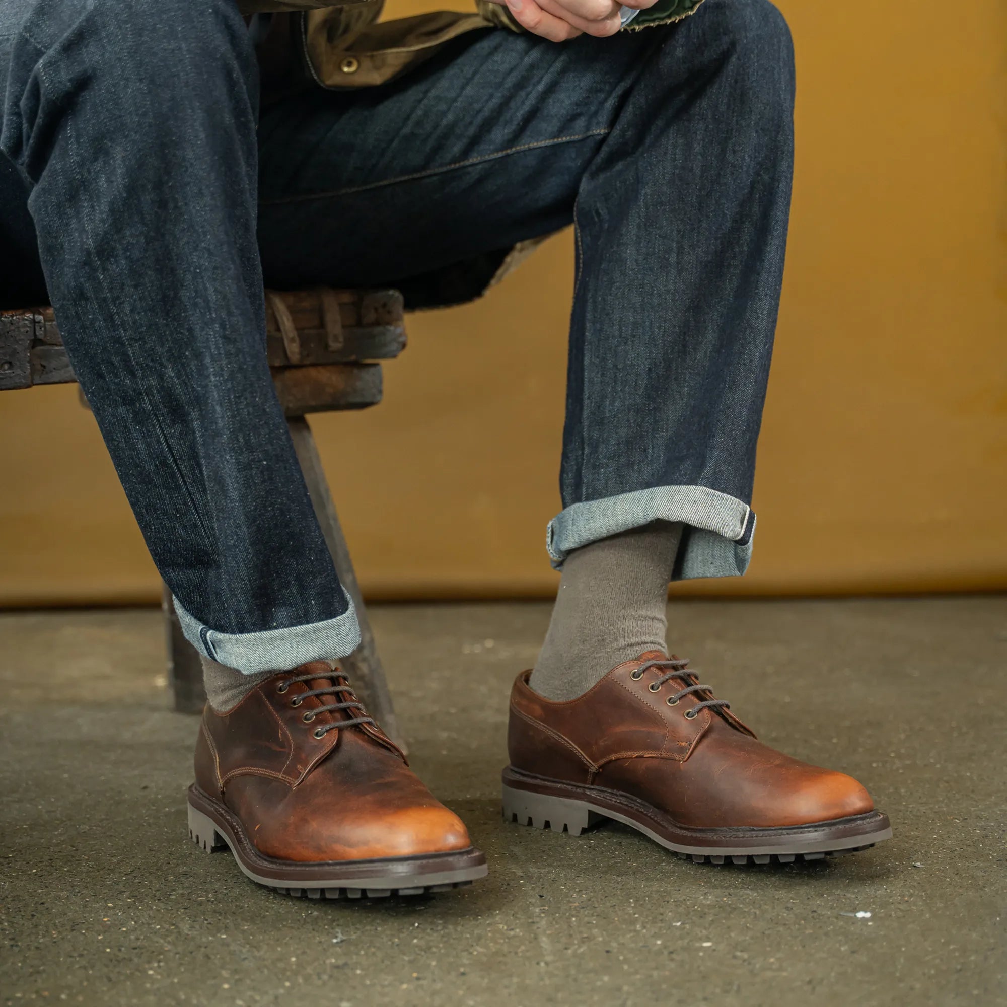 Men's - Brown - Dark - Leather - Derby Shoes – LANX
