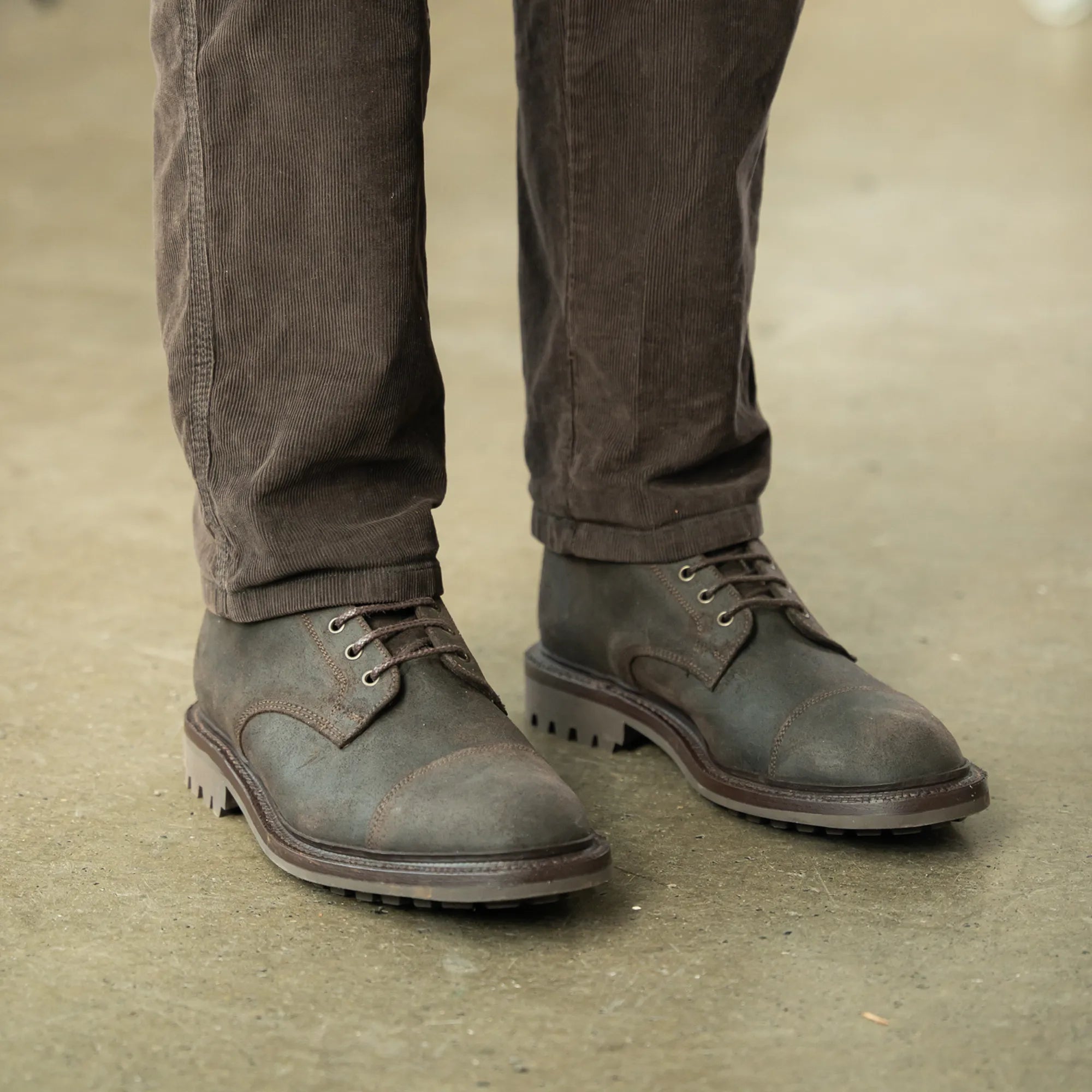 Men's - Grey - Brown - Leather - Derby Boots – LANX