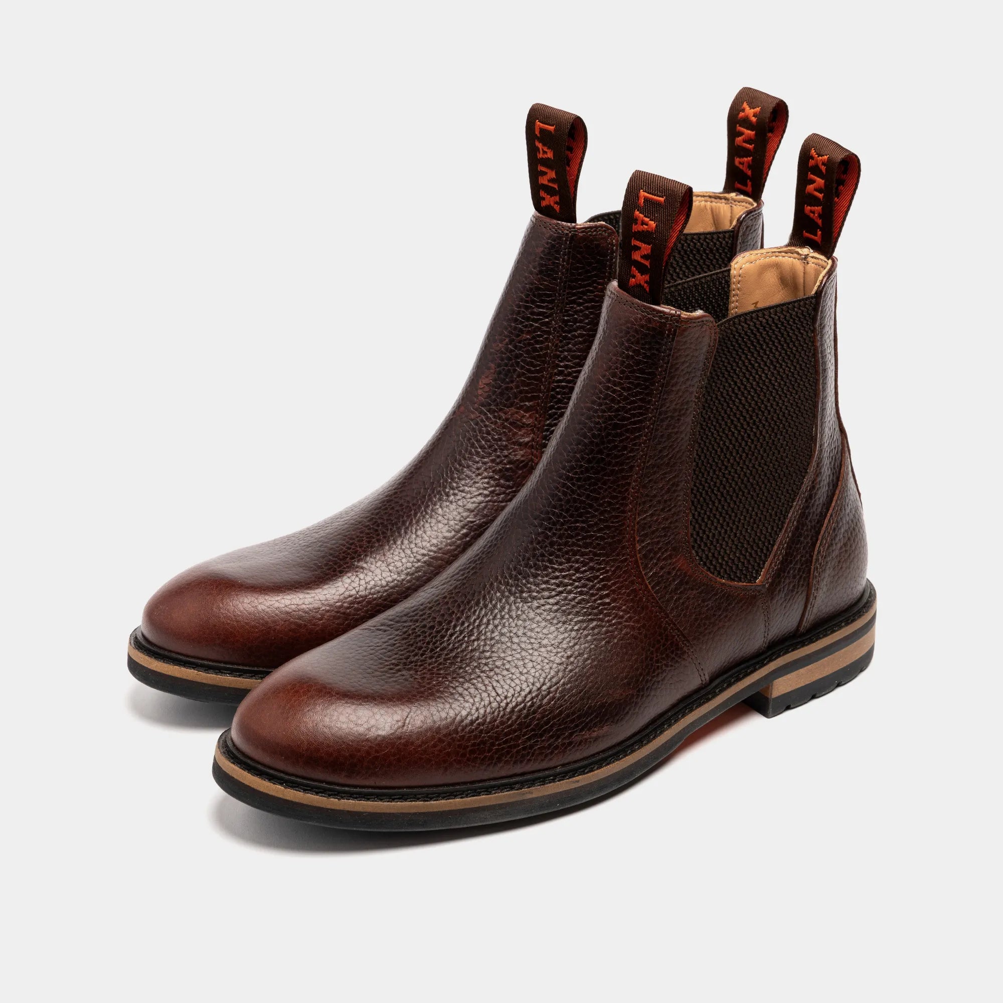 Men's - Garstang - Cognac Grained - Leather - Chelsea Boots – LANX