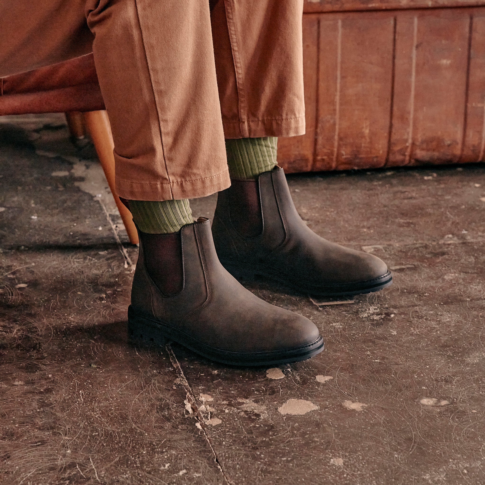 Men's - Brown - Dark - Leather - Chelsea Boots – LANX