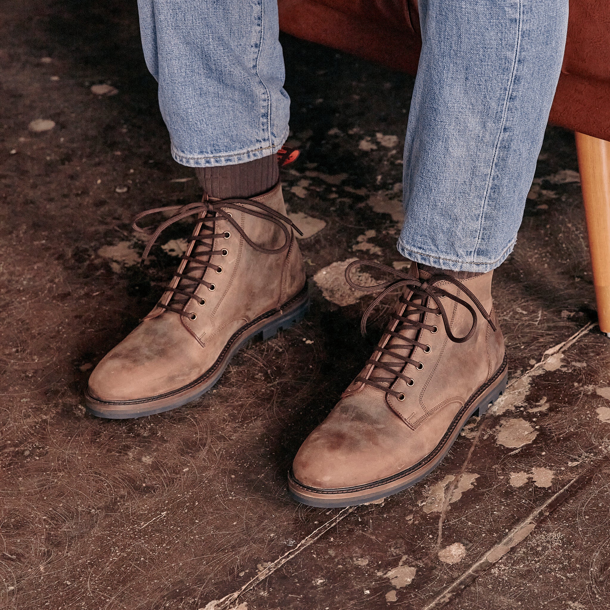 Men's - Brown - Tan - Leather - Derby Boots – LANX