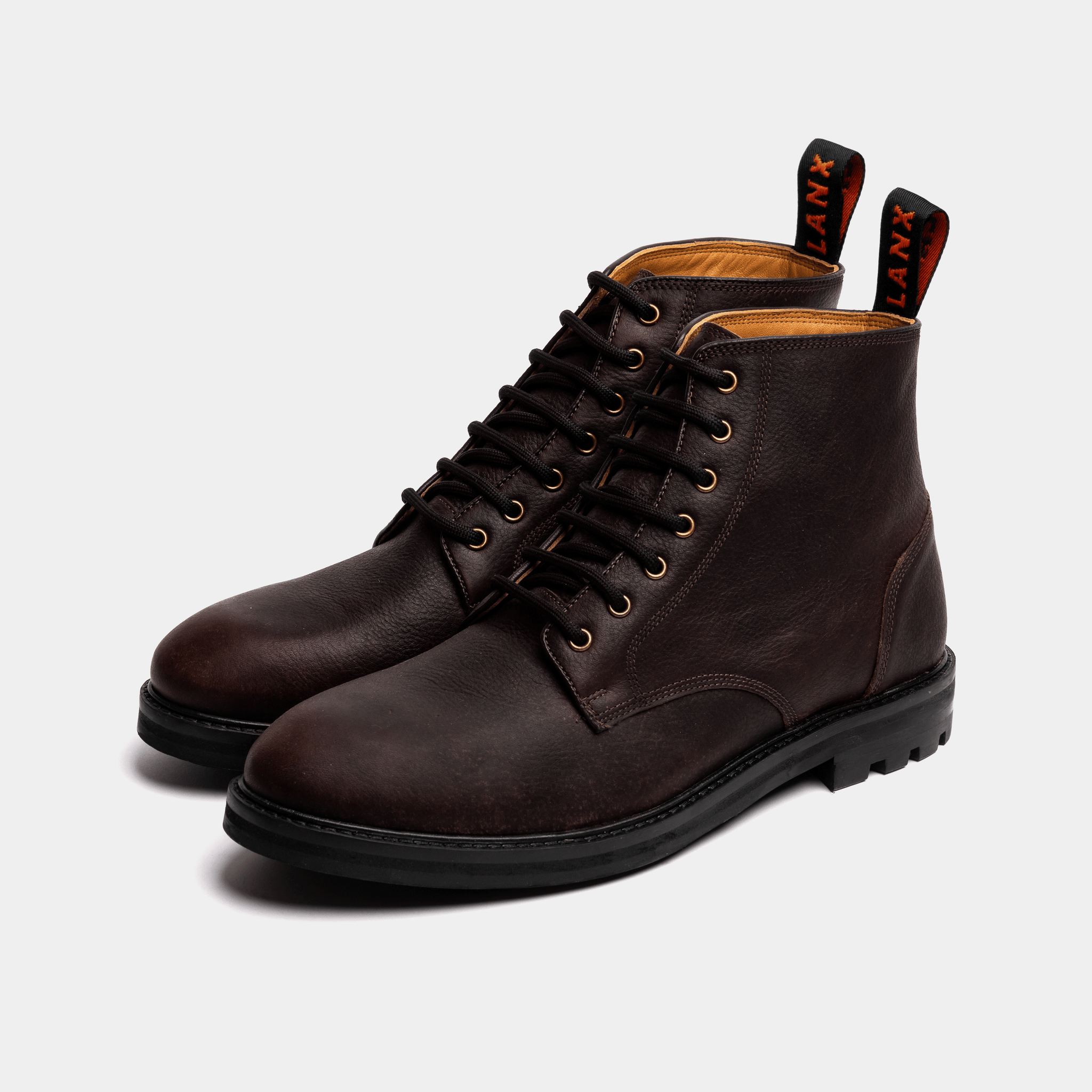 Men's - Burgundy - Brown - Leather - Derby Boots – LANX