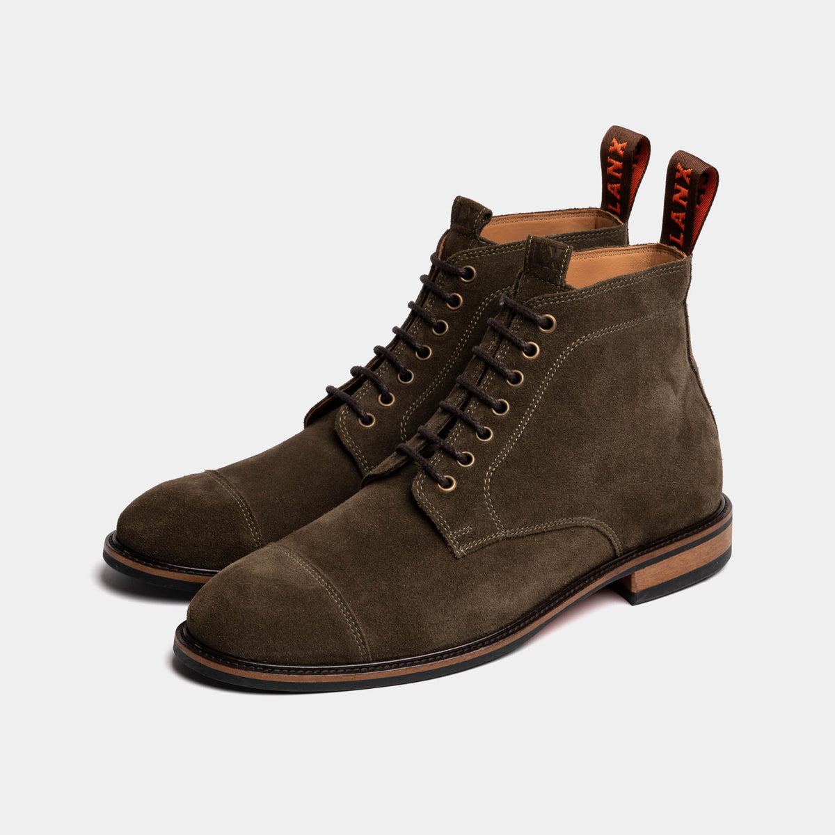 Men's - Brown - Khaki - Suede - Derby Boots – LANX