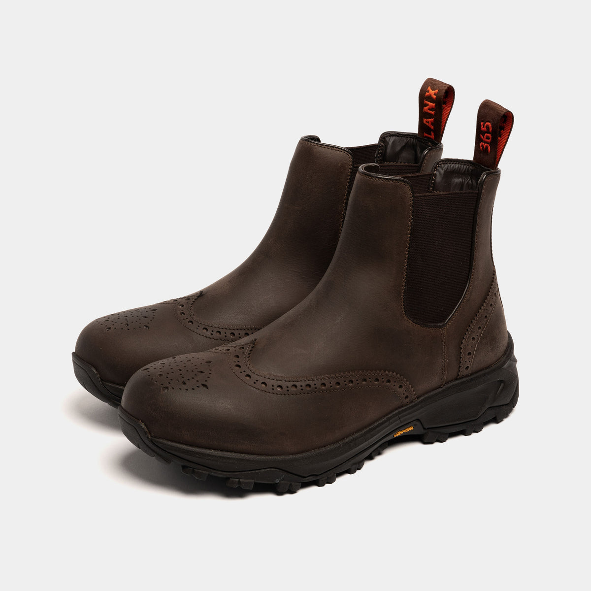 Men's - Brown Distressed - Water Resistant - Leather - Vibram Chelsea ...