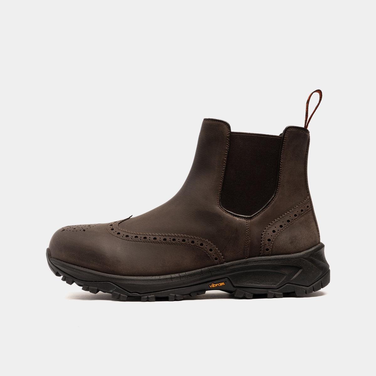 Men's - Brown Distressed - Water Resistant - Leather - Vibram Chelsea ...