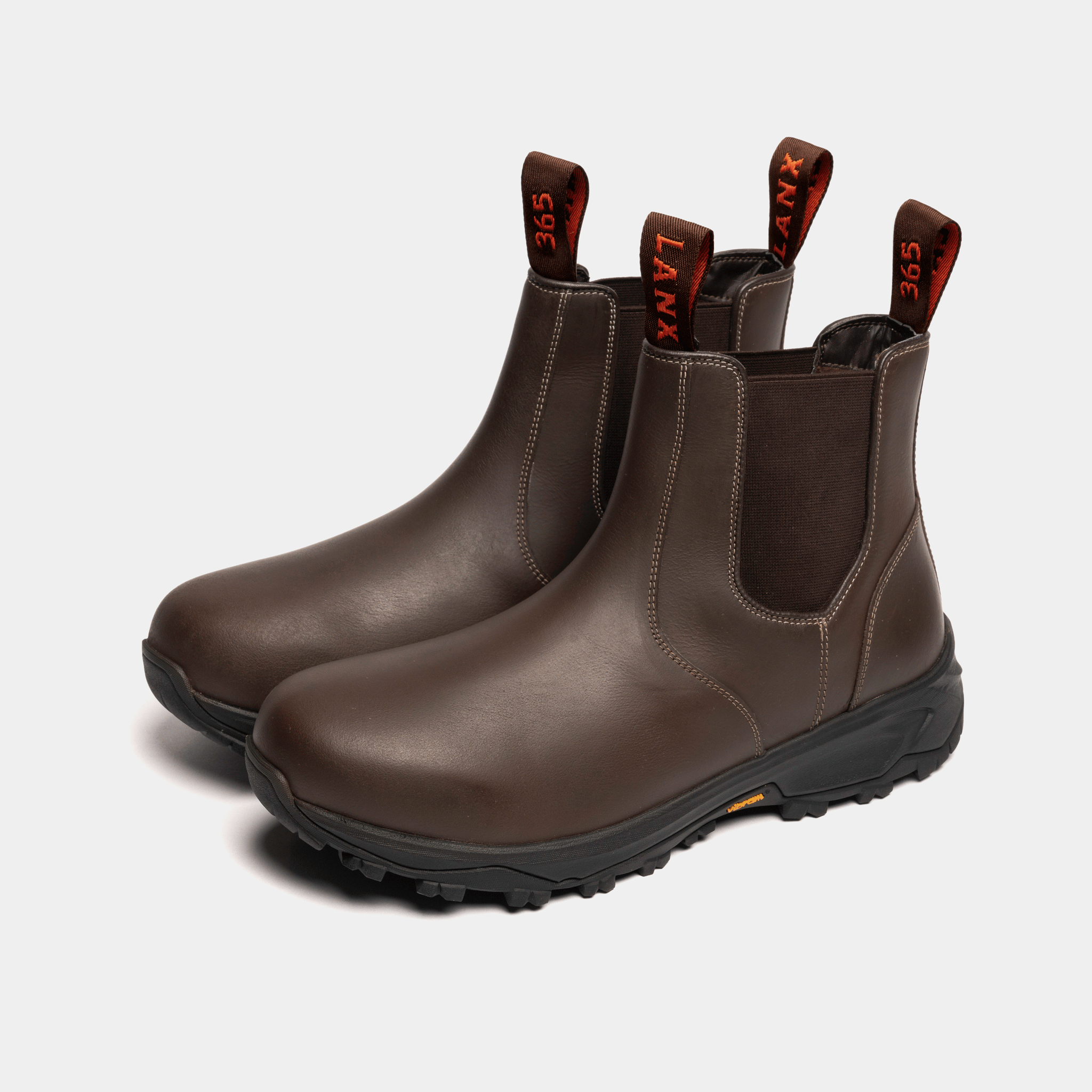 Men's - Brown Distressed - Water Resistant - Leather - Vibram Chelsea ...