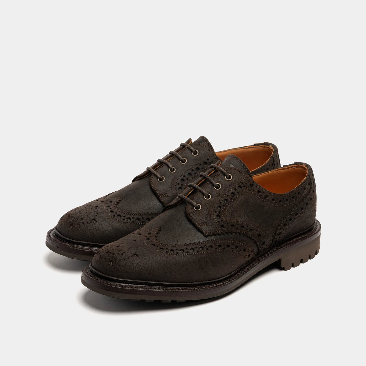 Men's - Grey - Brown - Leather - Derby Brogue Shoes – LANX