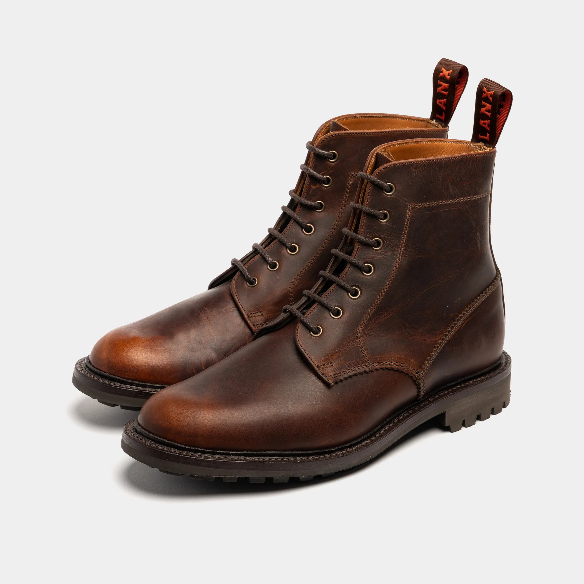 Men's - Brown - Dark - Leather - Derby Boots – LANX