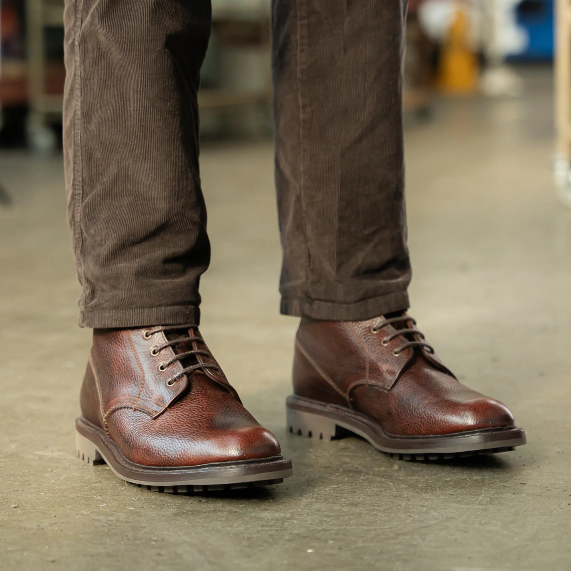 Men's - Brown - Dark - Leather - Derby Boots – LANX